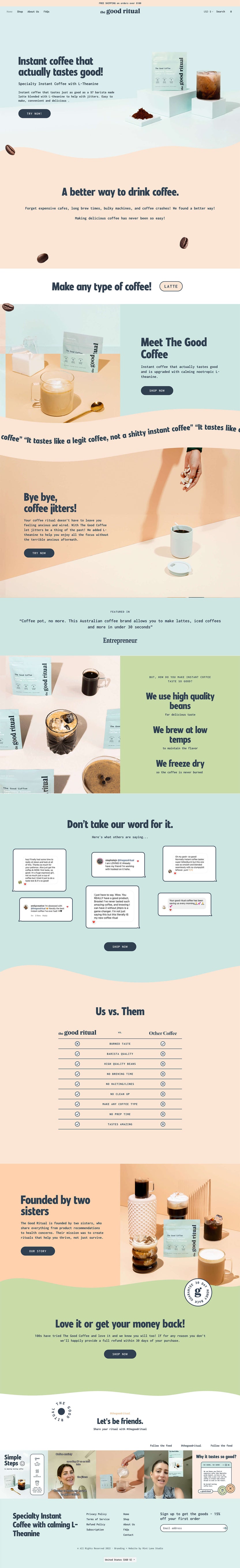 Shopify Website Design Inspiration - The Good Ritual