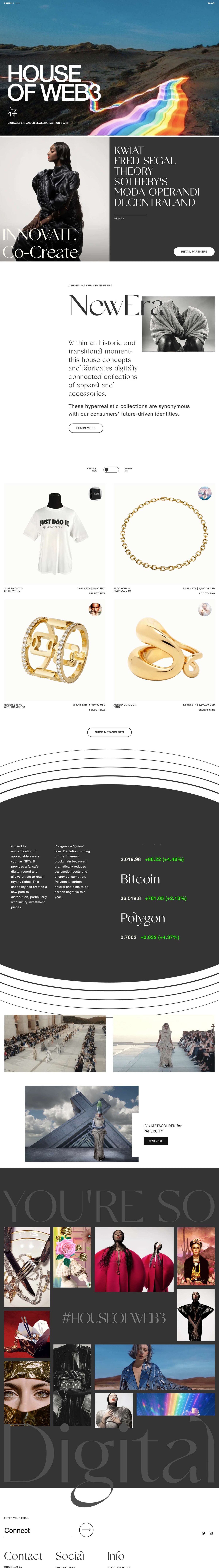 Shopify Website Design Inspiration - House of Web3