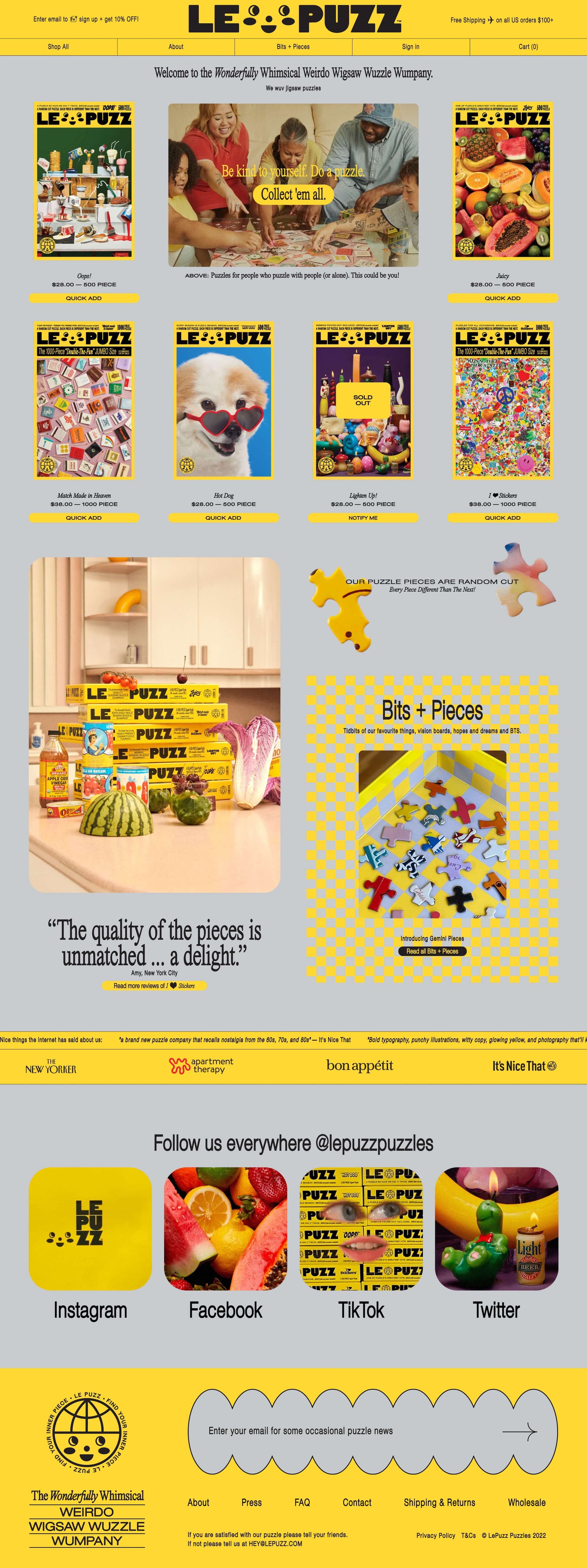 Shopify Website Design Inspiration - Le Puzz – Luna Templates