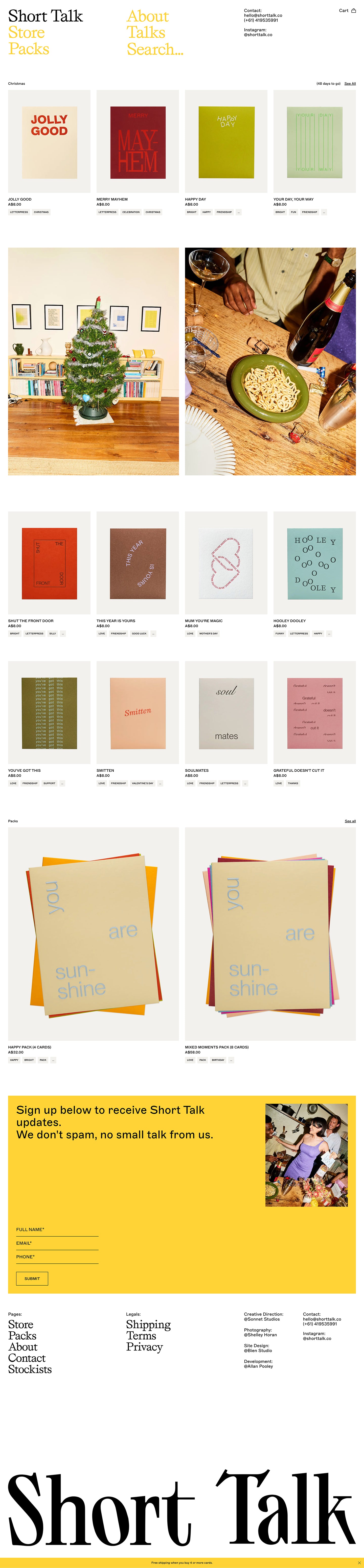 Shopify Website Design Inspiration - Short Talk – Luna Templates